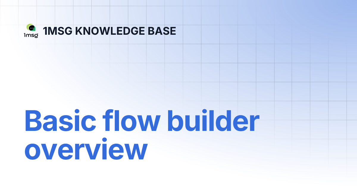 Basic flow builder overview | 1MSG KNOWLEDGE BASE
