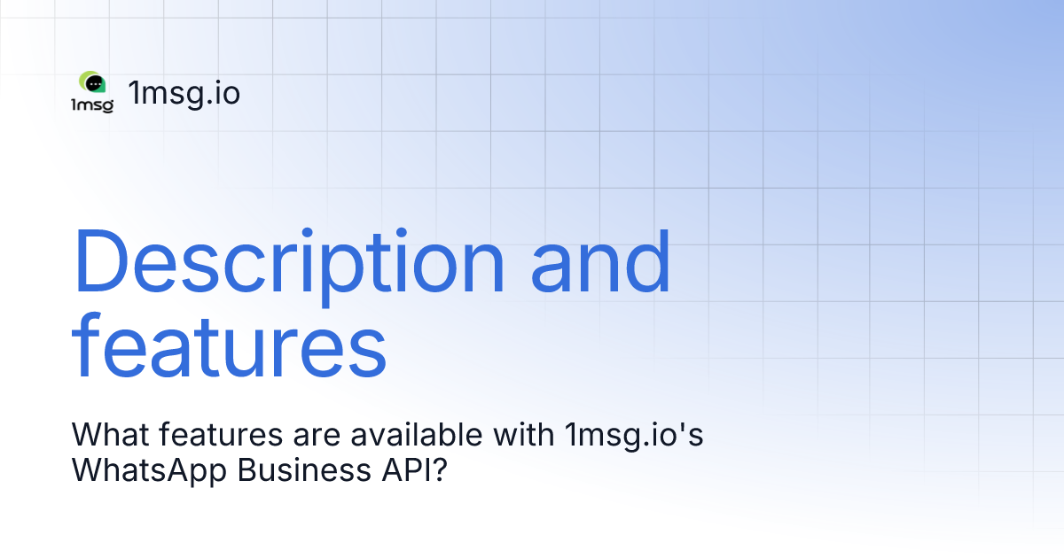 Description and features | 1msg.io