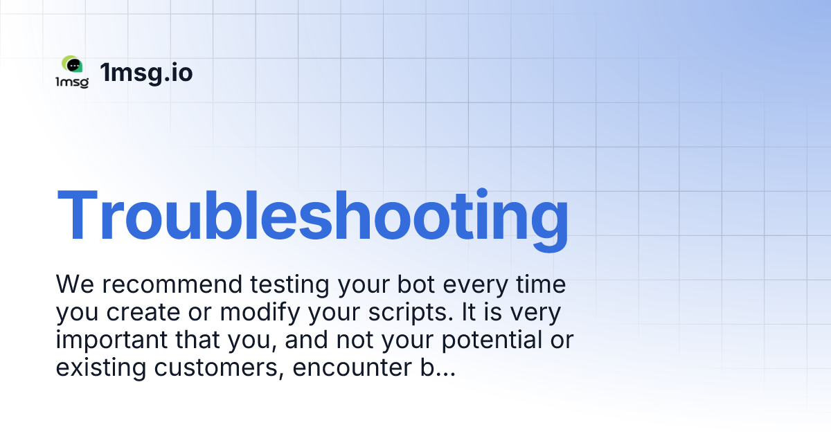 Troubleshooting | 1msg.io